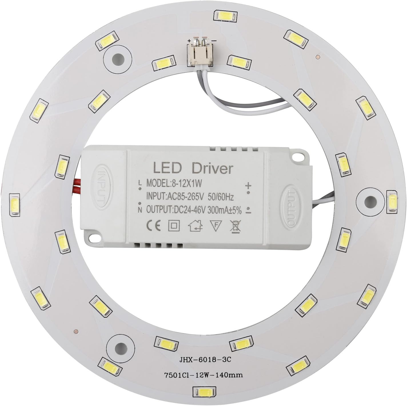 1-Pack Led Panel Ceiling Light Fixtures 18w 5730 SMD Circle Annular ...
