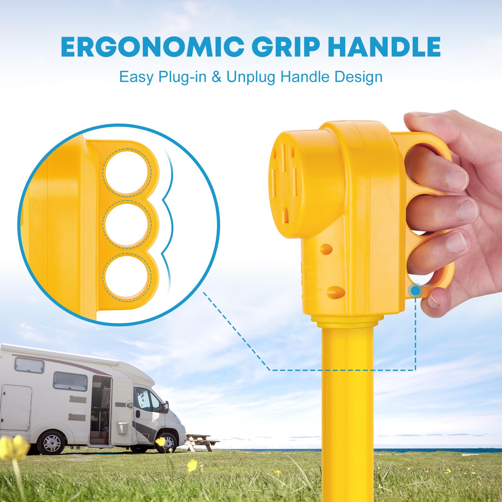 Snapklik.com : Kohree 50 Amp RV Plug Female, RV Receptacle Heavy Duty ...