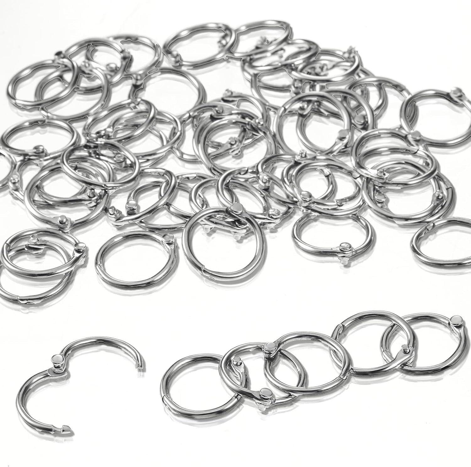 Amazon.com : 50 Pcs Binder Rings Metal Binder Rings 0.59 Inch Small ...
