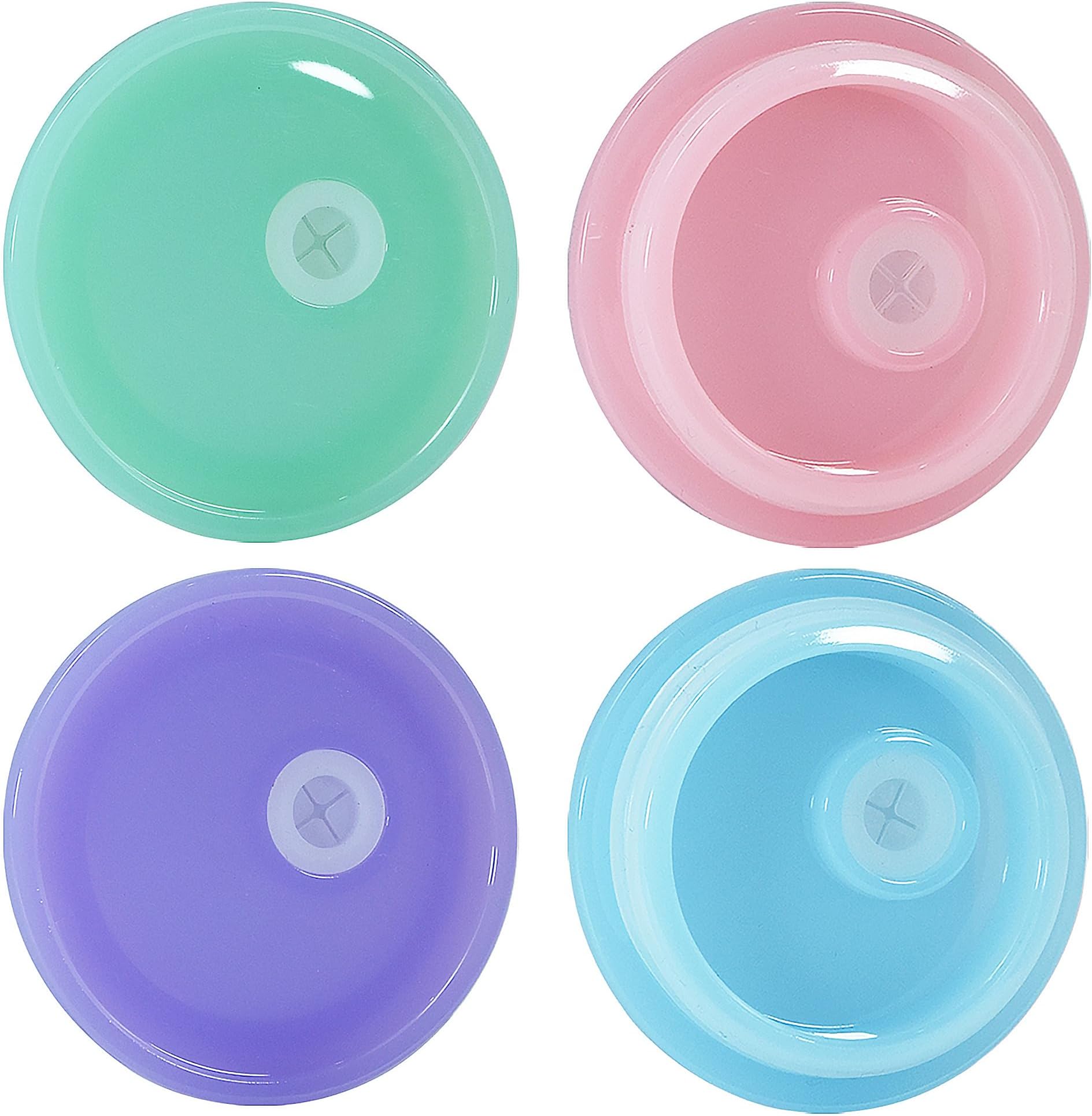 Amazon.com | FECBK 4 Pcs Acrylic Lids for 16 oz Glass Cups with Lids ...