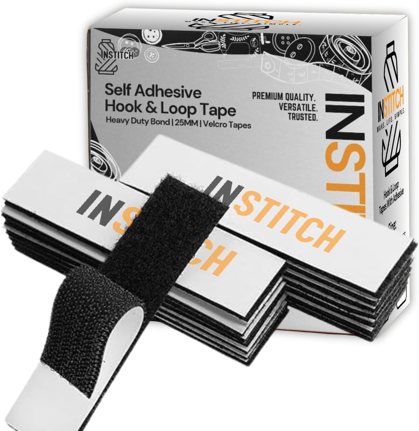 Strenco 2 x 4 Inch - 15 Sets - Adhesive Square Hook and Loop Tape ...
