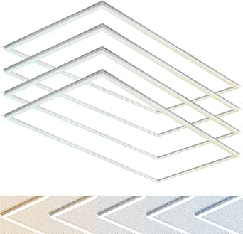 LUXRITE 2x4 FT Edge-Lit Frame LED Panel Lights, 5CCT Selectable 3000K ...