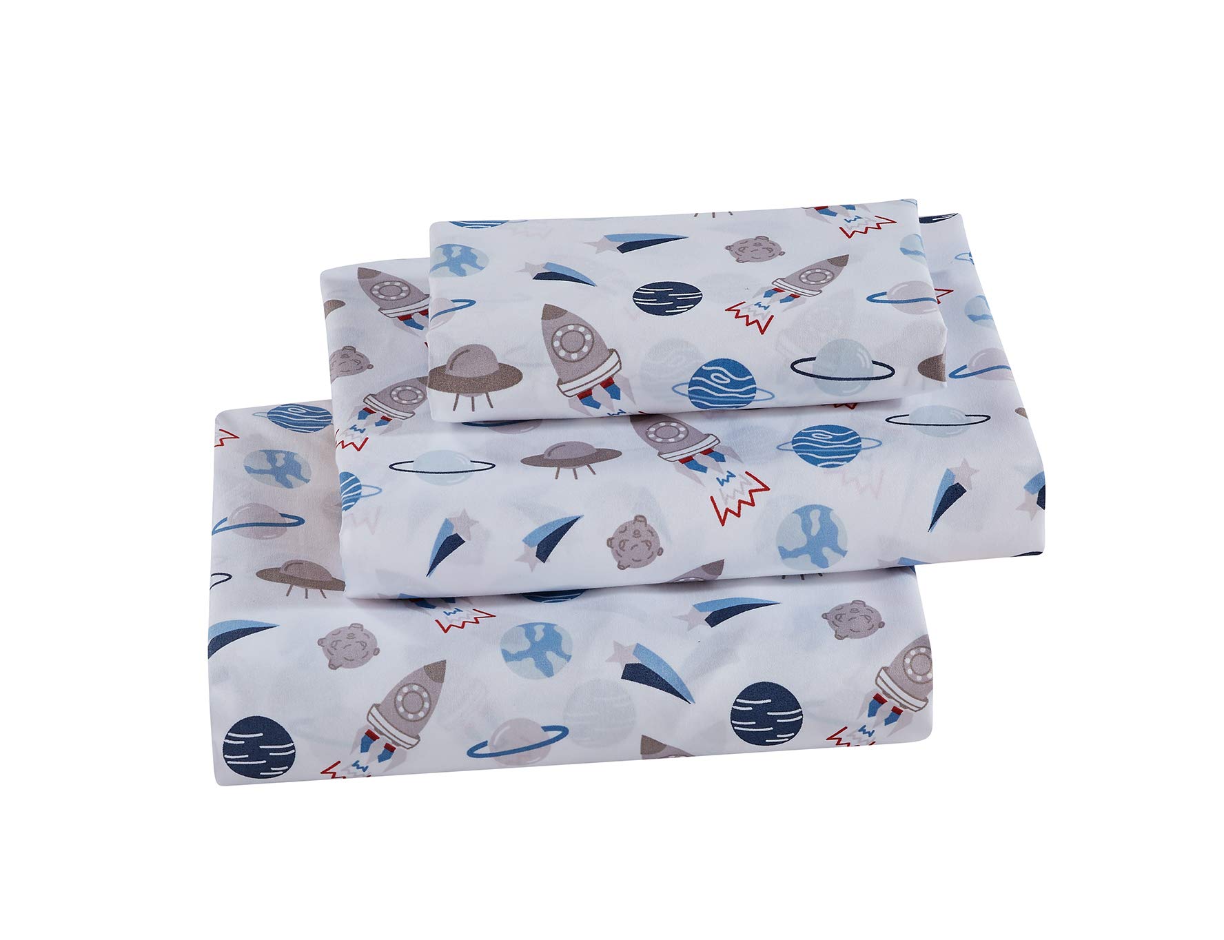 Amazon.com: Linen Plus Sheet Set Kids/Teen Solar System Spaceship ...