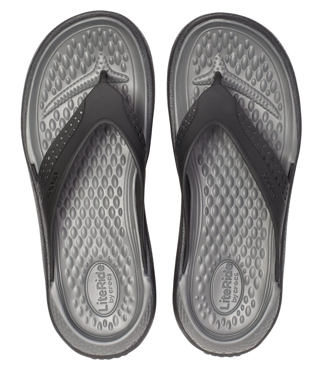 Buy crocs Men Literide Flip Flop (Black and Slate Grey Color) UK Size-4 ...