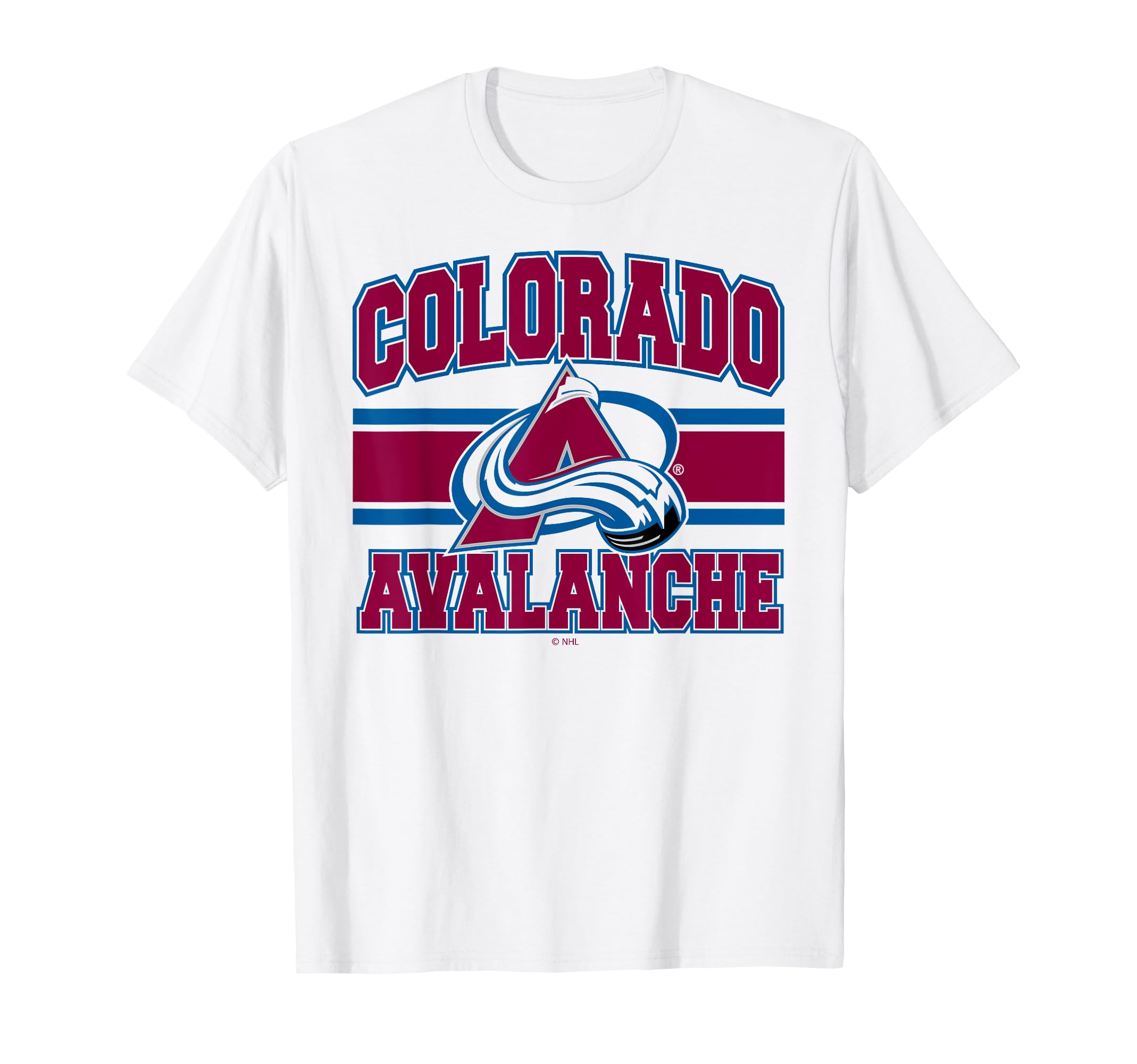 Colorado Avalanche Stripe White Officially Licensed T-Shirt