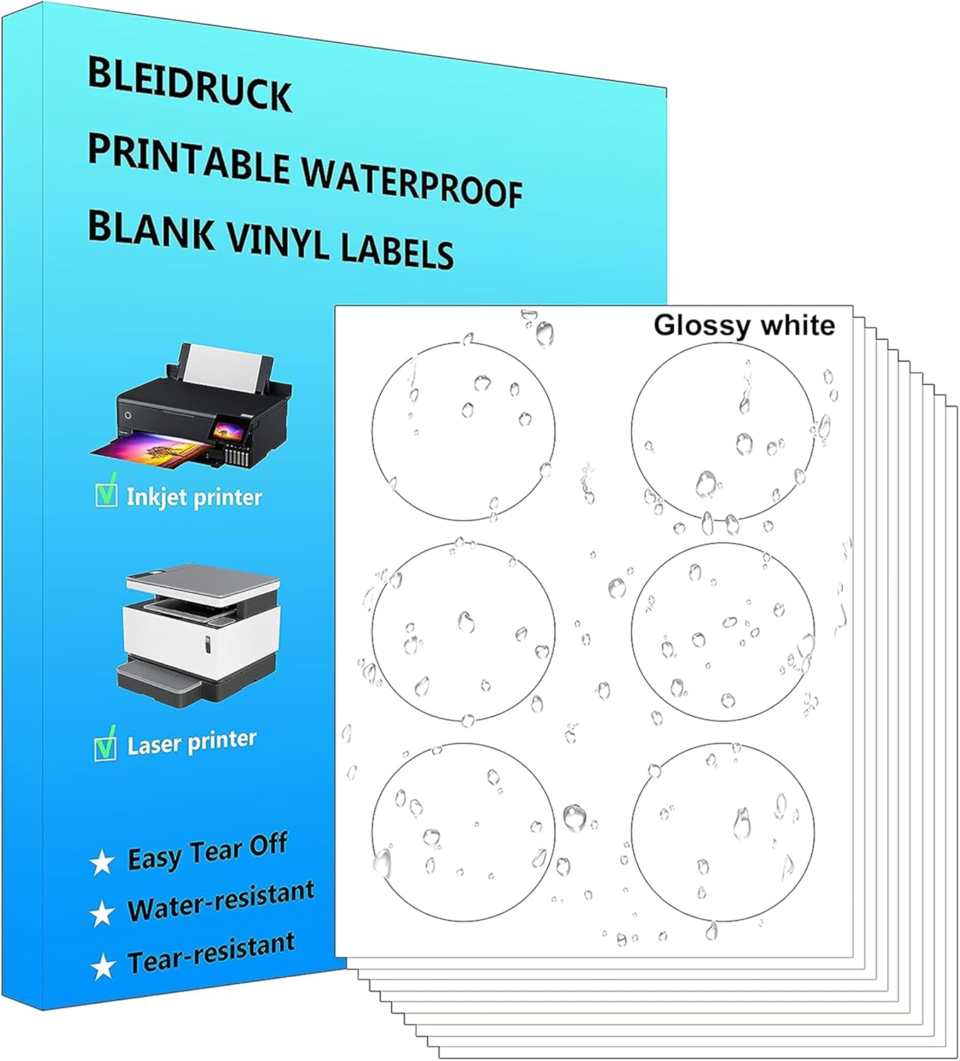 Amazon.com: 3" Round Labels Glossy White Round Stickers 180 pcs Circle ...