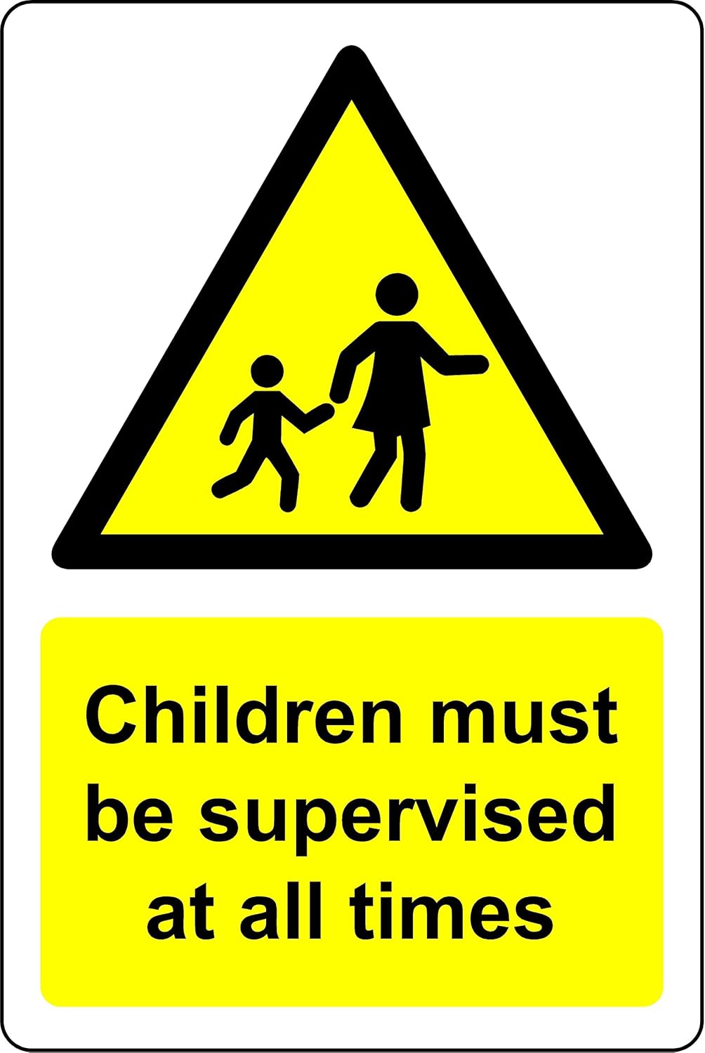 Children must be supervised at all times Safety sign (Y) - Self ...