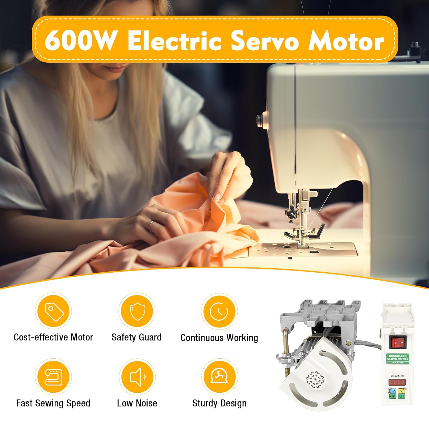 Brushless Sewing Machine Servo Motor, Industrial Electric Brushless ...