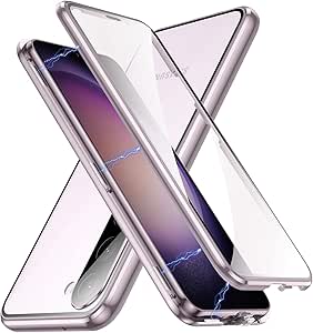 Amazon.com: Jonwelsy Case for Samsung Galaxy S23, 360 Degree Front and Back Clear Tempered Glass ...