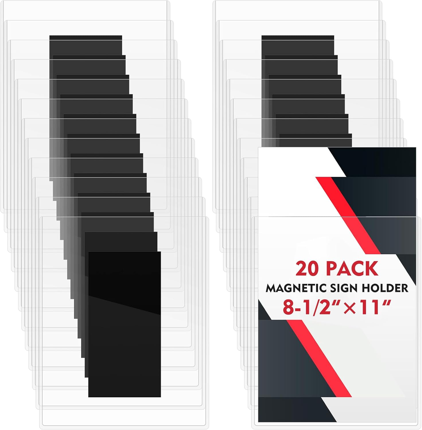Amazon.com: Affrolling 20 Pack Magnetic Sign Holder 8. 5'' x 11'' Rigid ...
