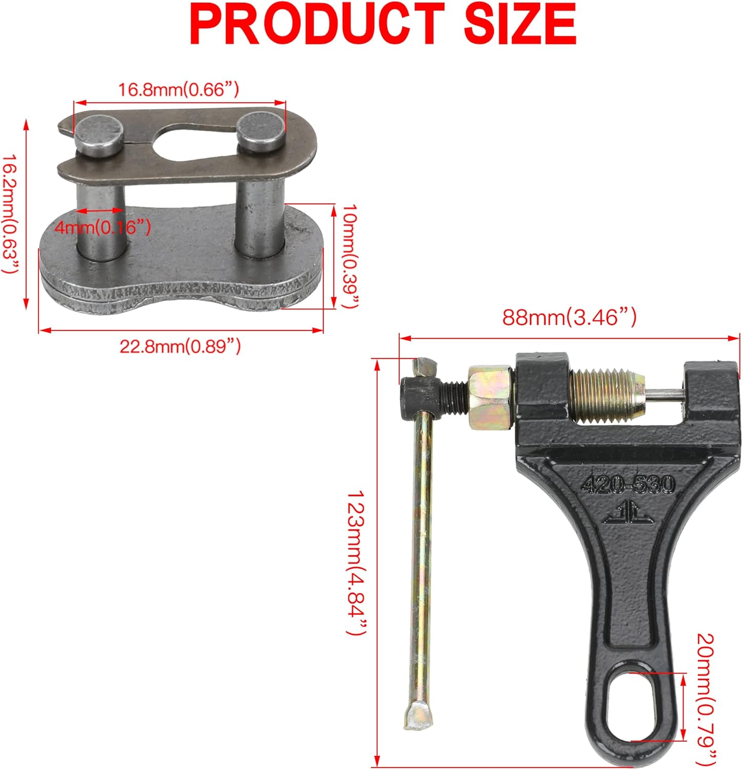 Buy GREHUA Rear Drive 420 Chain 90 Link Chain Breaker with Standard ...