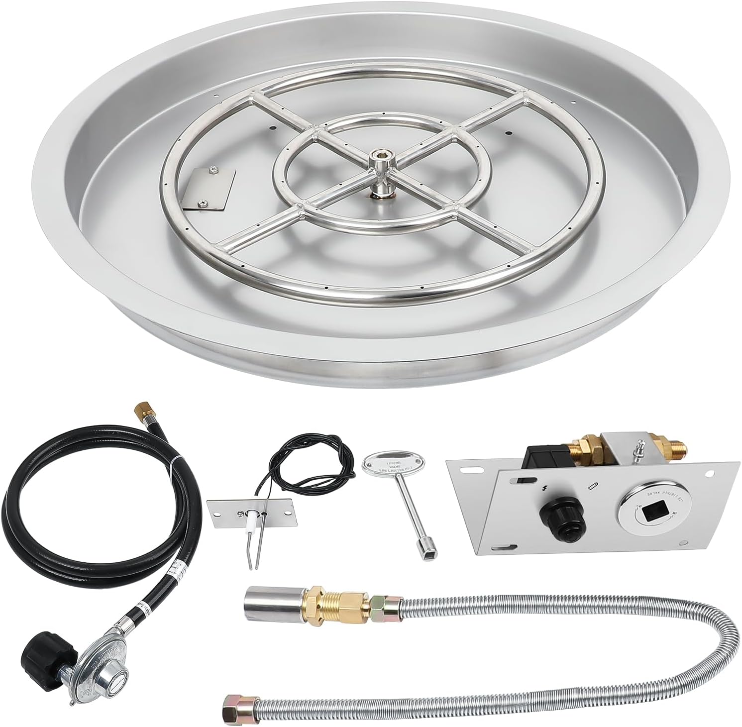 Amazon.com: FAHKNS Round Drop-in Fire Pit Pan Kit, 25" Stainless Steel ...