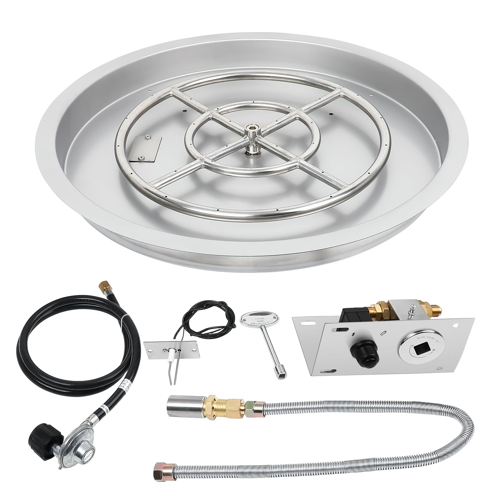 Amazon.com: FAHKNS Round Drop-in Fire Pit Pan Kit, 25" Stainless Steel ...