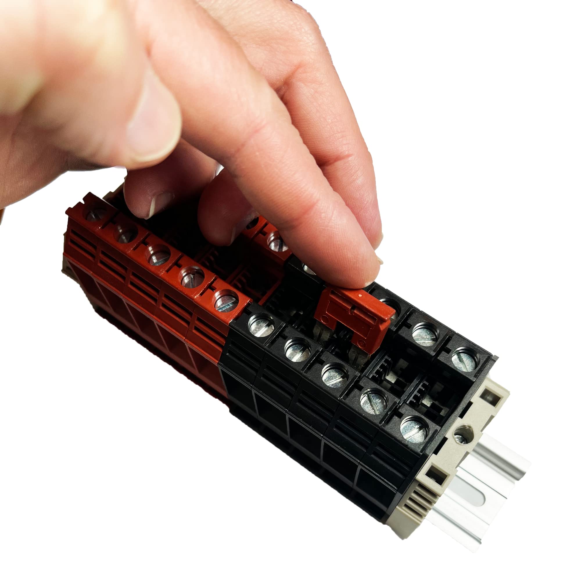 Bus Bar Dinkle DK10N-GN 10-Gang Terminal Block Combiner - 60A 600V DIN ...