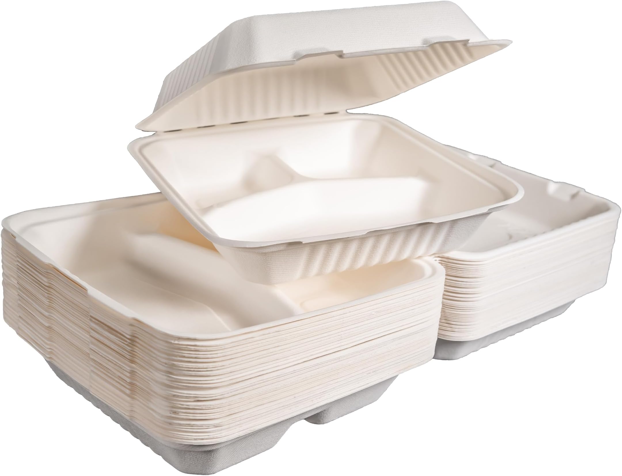 Amazon.com: Eland 9x9 Compostable To Go Containers 3 Compartments[50 ...