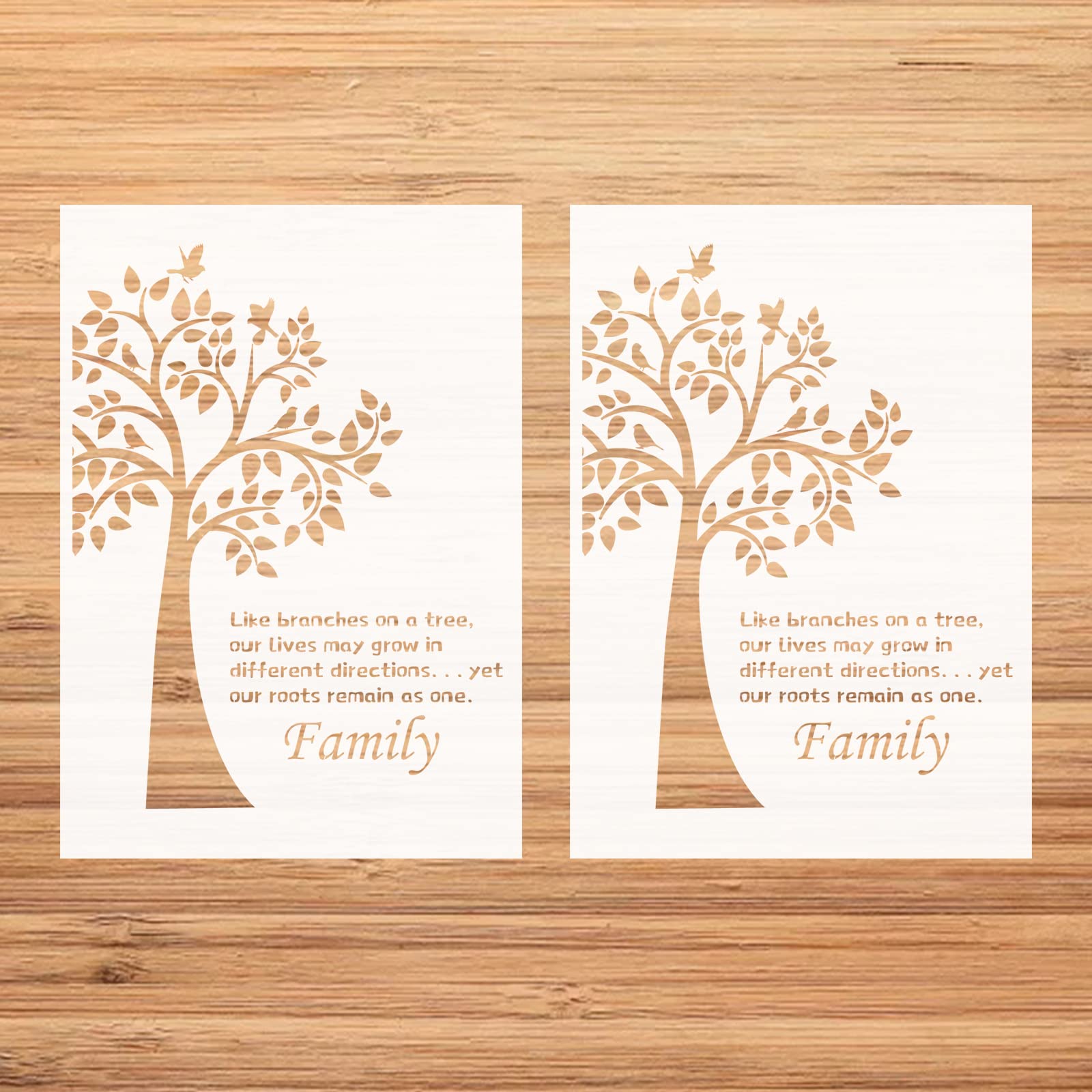 Amazon.com : 2 Pieces Family Tree Stencil Tree of Life Stencil Reusable ...