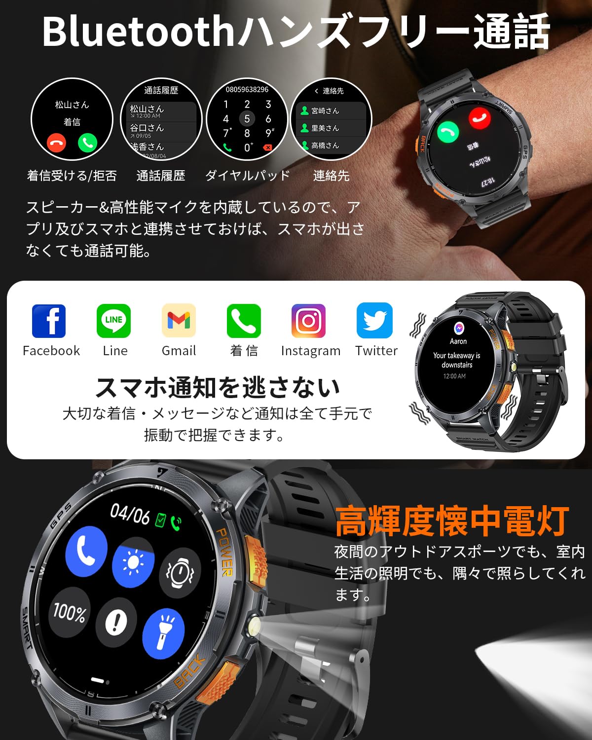 Amazon | スマートウォッチ【2025年新登場 時計にGPS内蔵 1.43インチ