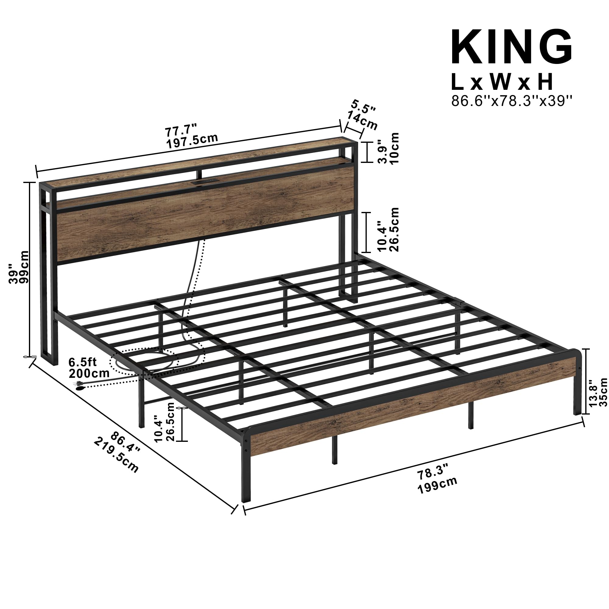 Snapklik.com : IRONCK King Size Bed Frame