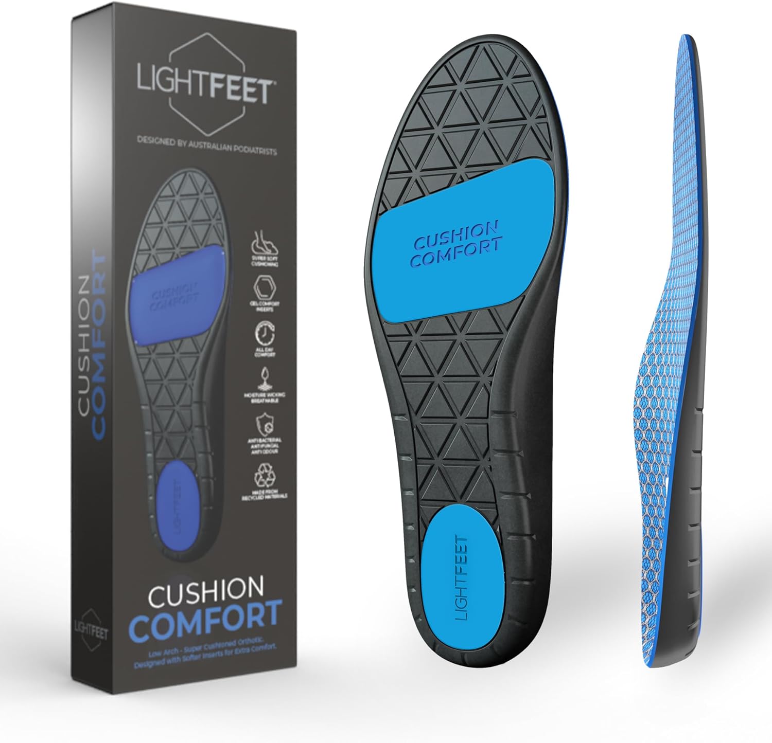 Amazon.com: LightFeet Cushion Comfort Insoles: Super Soft and ...