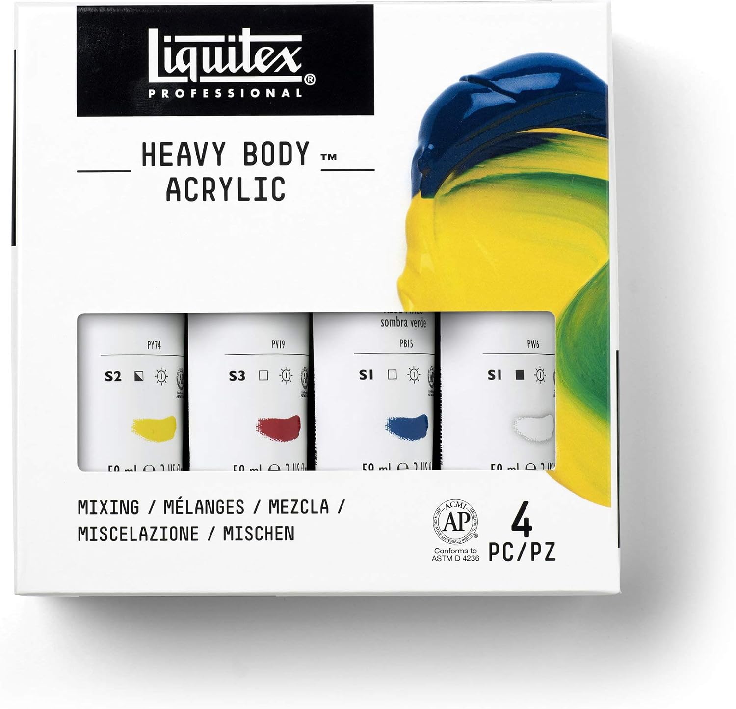 Amazon.com: Liquitex Professional Heavy Body Acrylic Paint, 4 x 59ml (2 ...