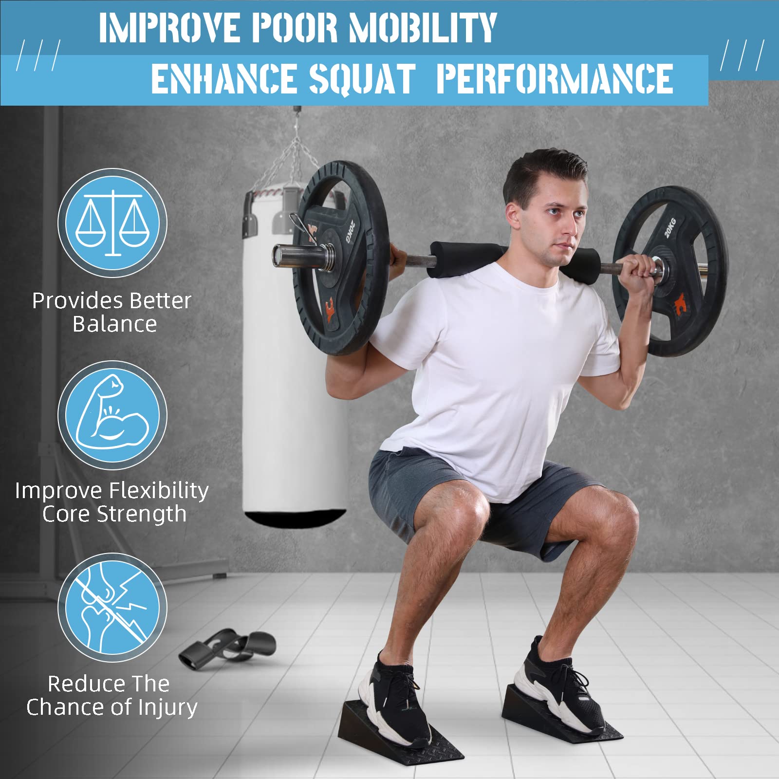 Snapklik.com : Squat Wedge Block For Heel Elevated Squat Weightlifting ...