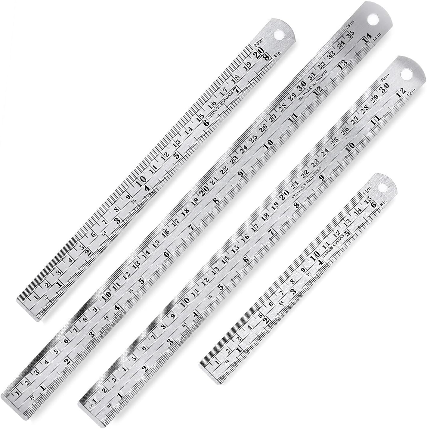 Amazon.com: Pacific Arc Stainless Steel 15 Inch Metal Ruler Non-Slip ...