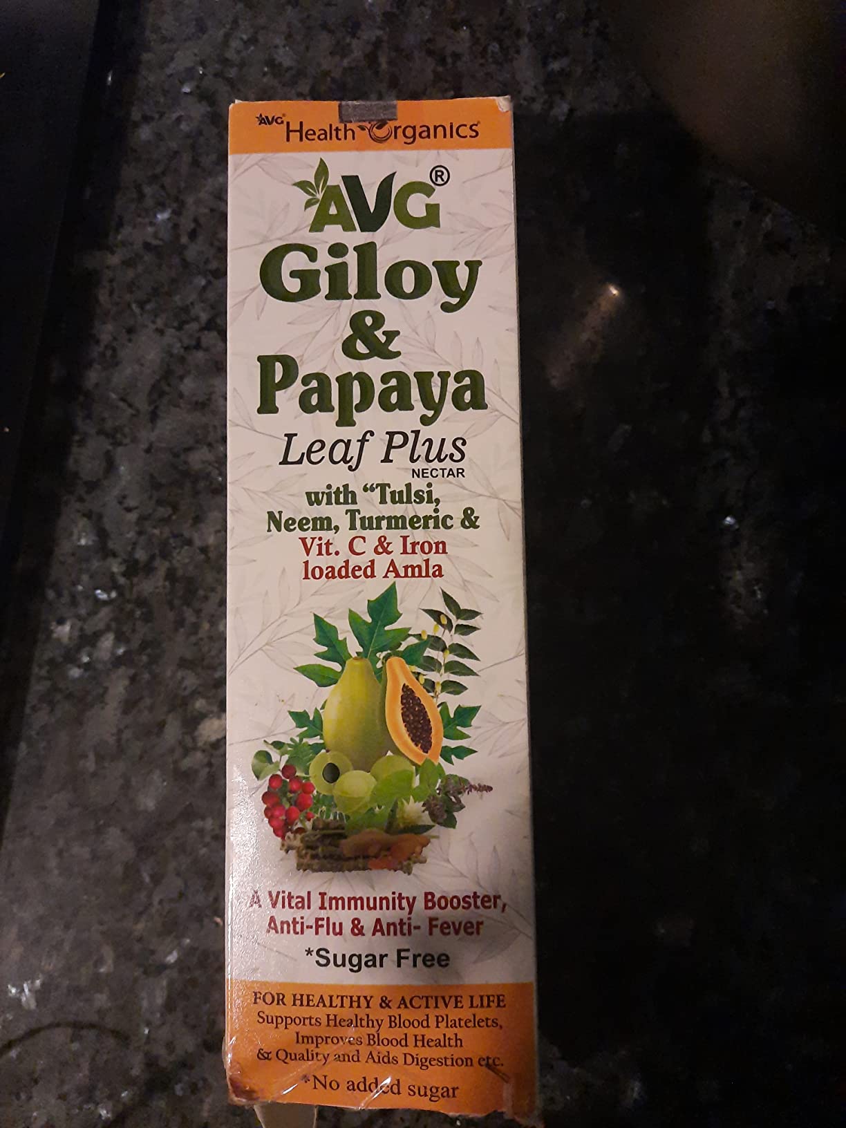 AVG Health Organics Giloy & Papaya Herbal Juice with Neem, Turmeric ...