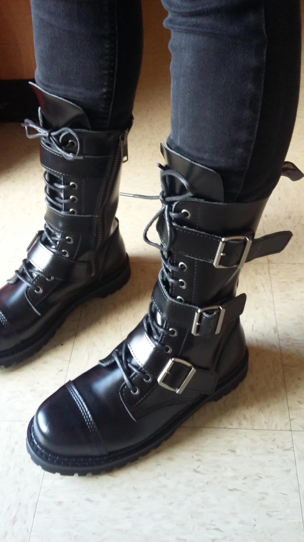 Amazon.com | Pleaser Men's Riot-12 Buckle Boot,Black Leather,9 M US | Boots