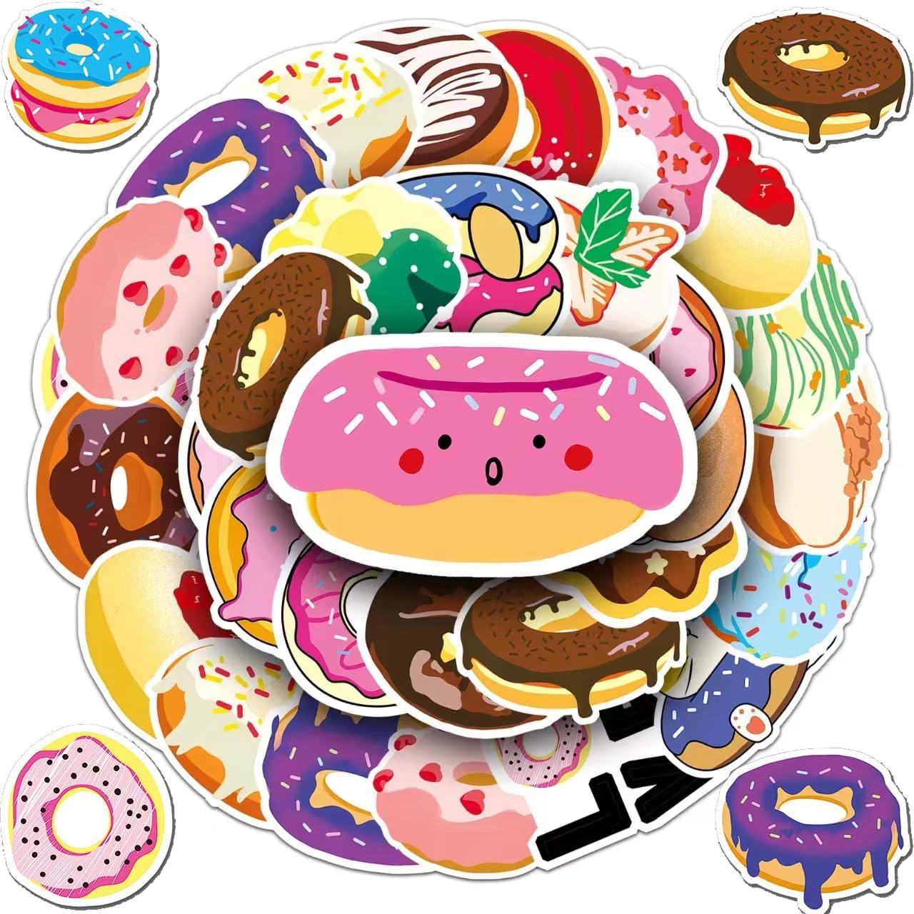 Amazon.com: Donut Stickers 102PCS Snack Sweet Candy Cookie Waterproof ...