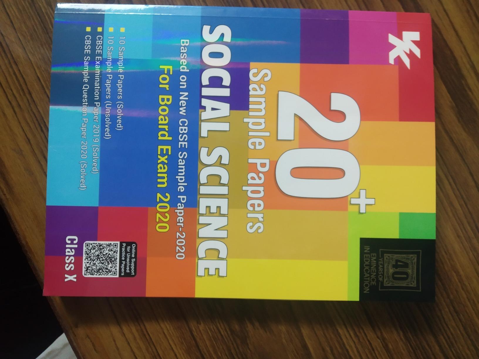 Xam Idea 20 Plus CBSE Sample Papers Social Science Class 10 for 2020 Exam : VK Global ...