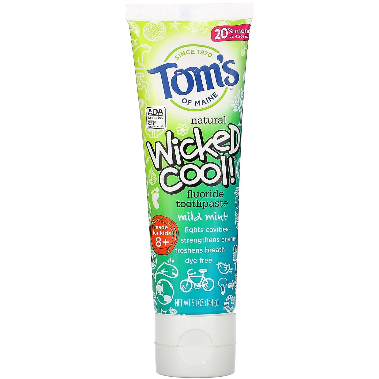 Amazon.com : Tom's of Maine Natural Wicked Cool! Fluoride Toothpaste ...