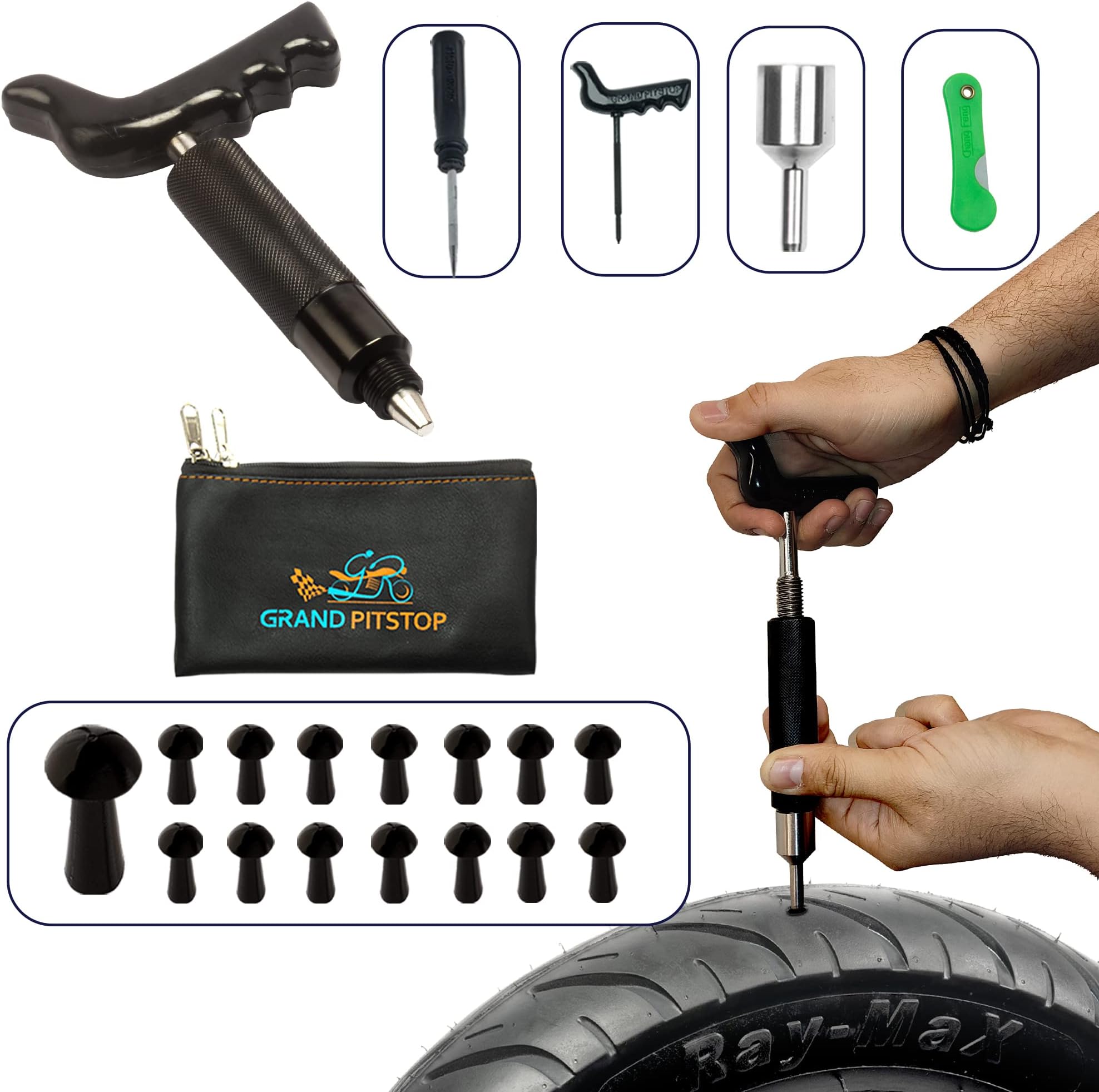 Amazon.com: Dynaplug Tubeless Tire Repair Tool Kit - PRO Aluminum ...