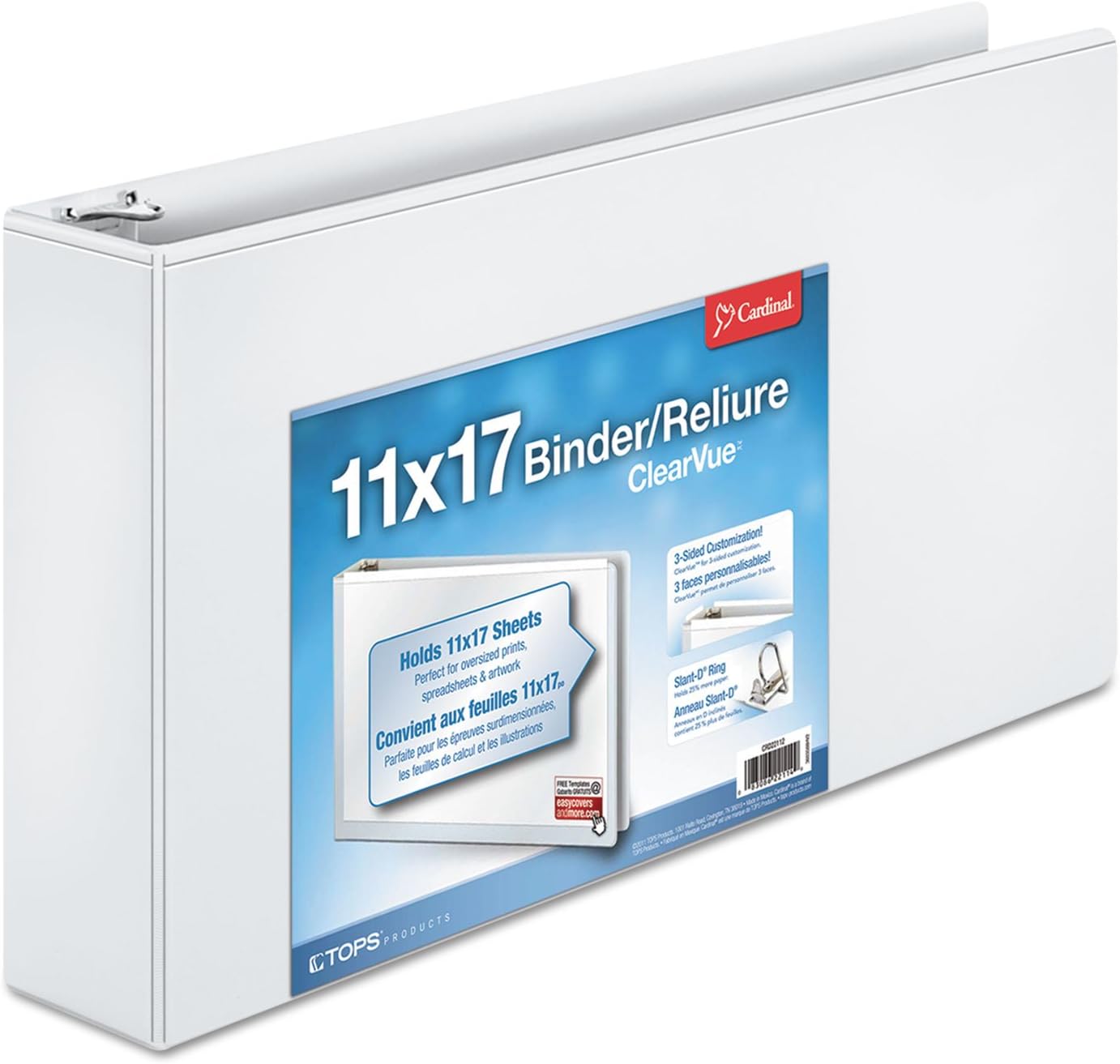 Amazon.com : 2 Cardinal ClearVue Slant-D Ring 3-Ring Binders, 3 ...