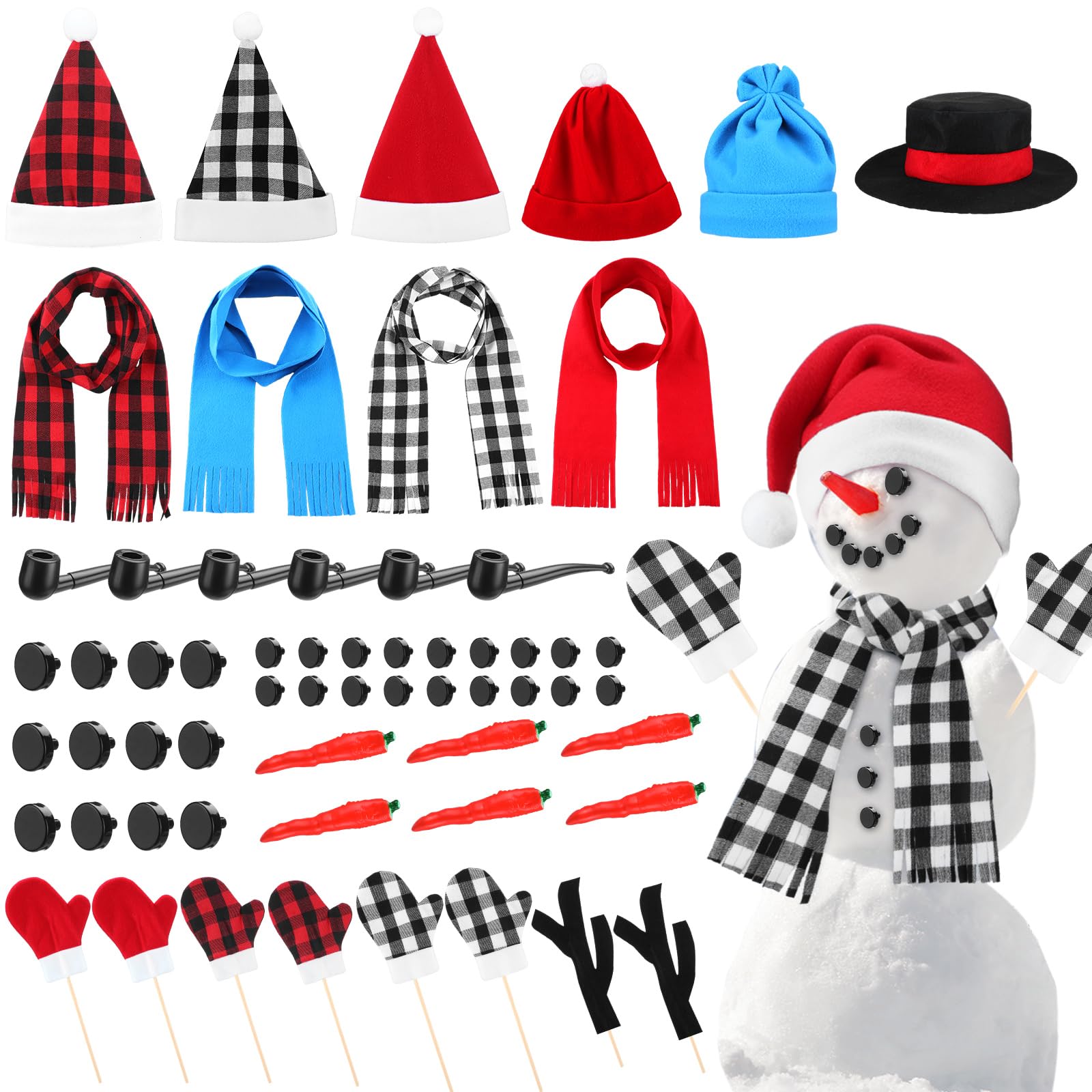 Amazon.com: Liitrsh 6 Set Snowman Kit Snowman Outdoor Decorating Making ...