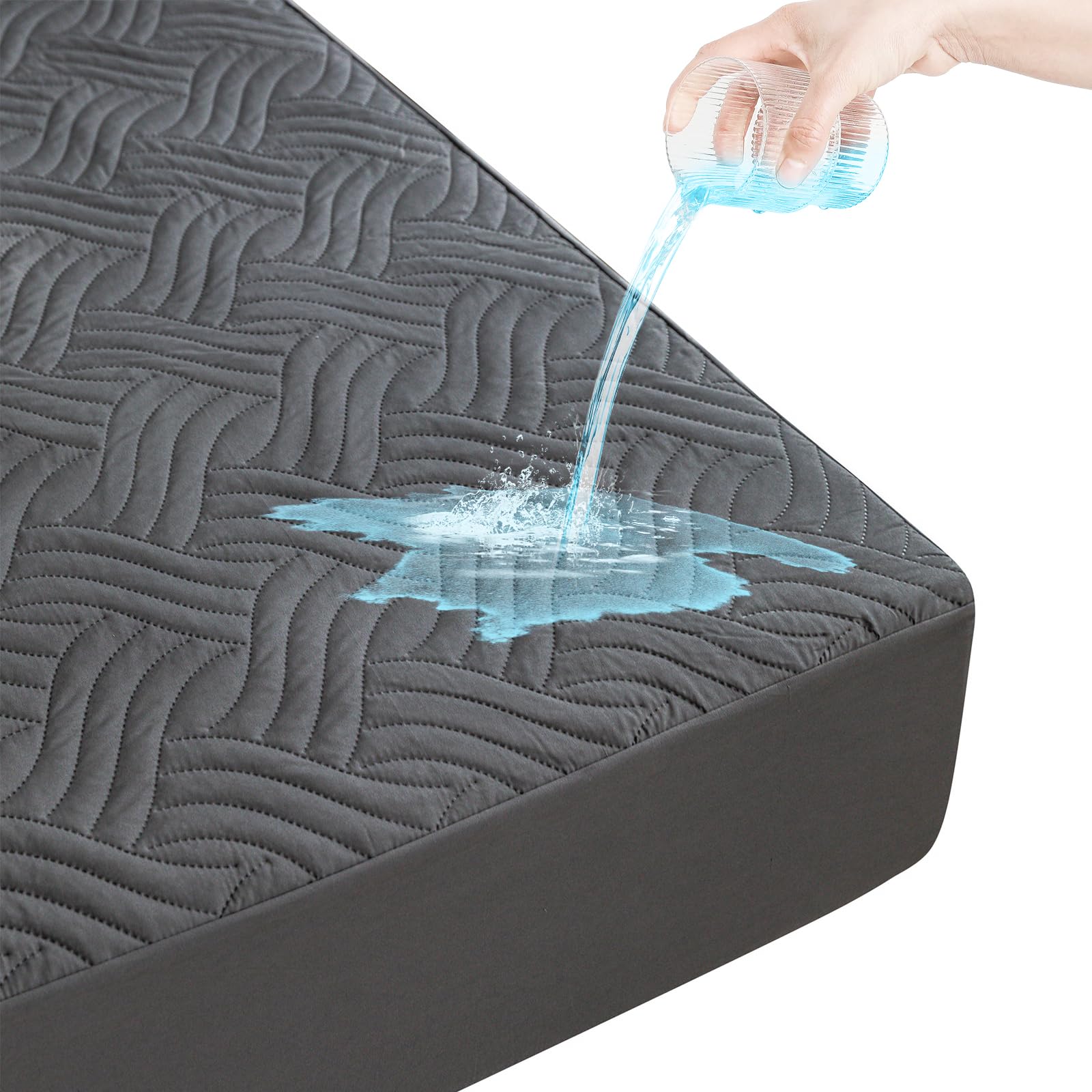 Amazon.com: Fabcloud Queen Mattress Protector Waterproof, Queen Size ...