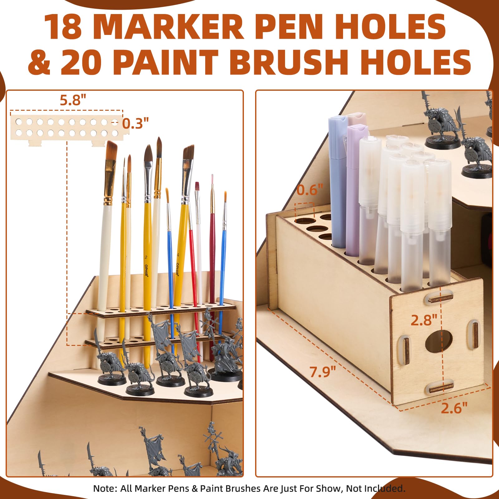 Snapklik.com : OPHIR Wooden Corner Paint Holder Organizer For 250 ...