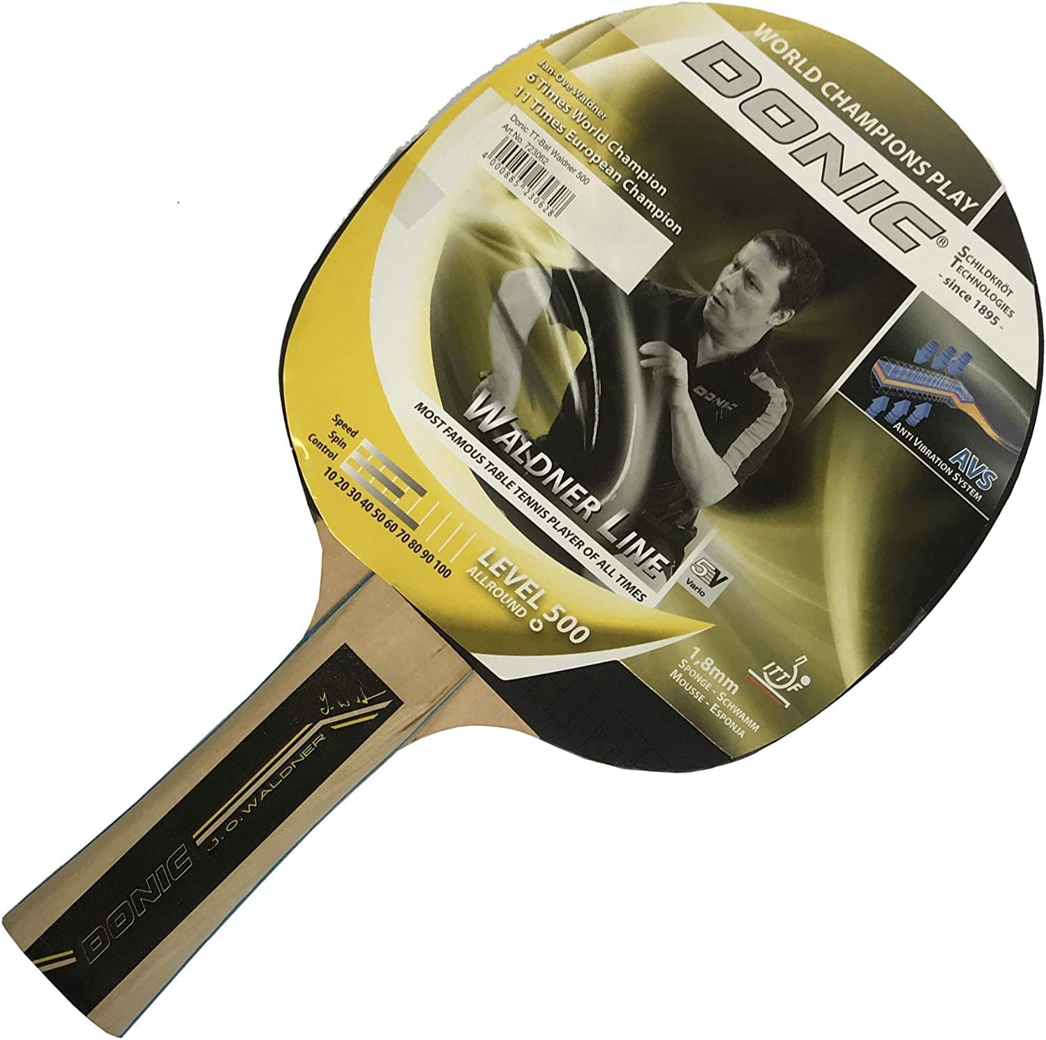 Donic Wood Waldner 500 Table Tennis Racket/Bat, Colour - White-Black ...