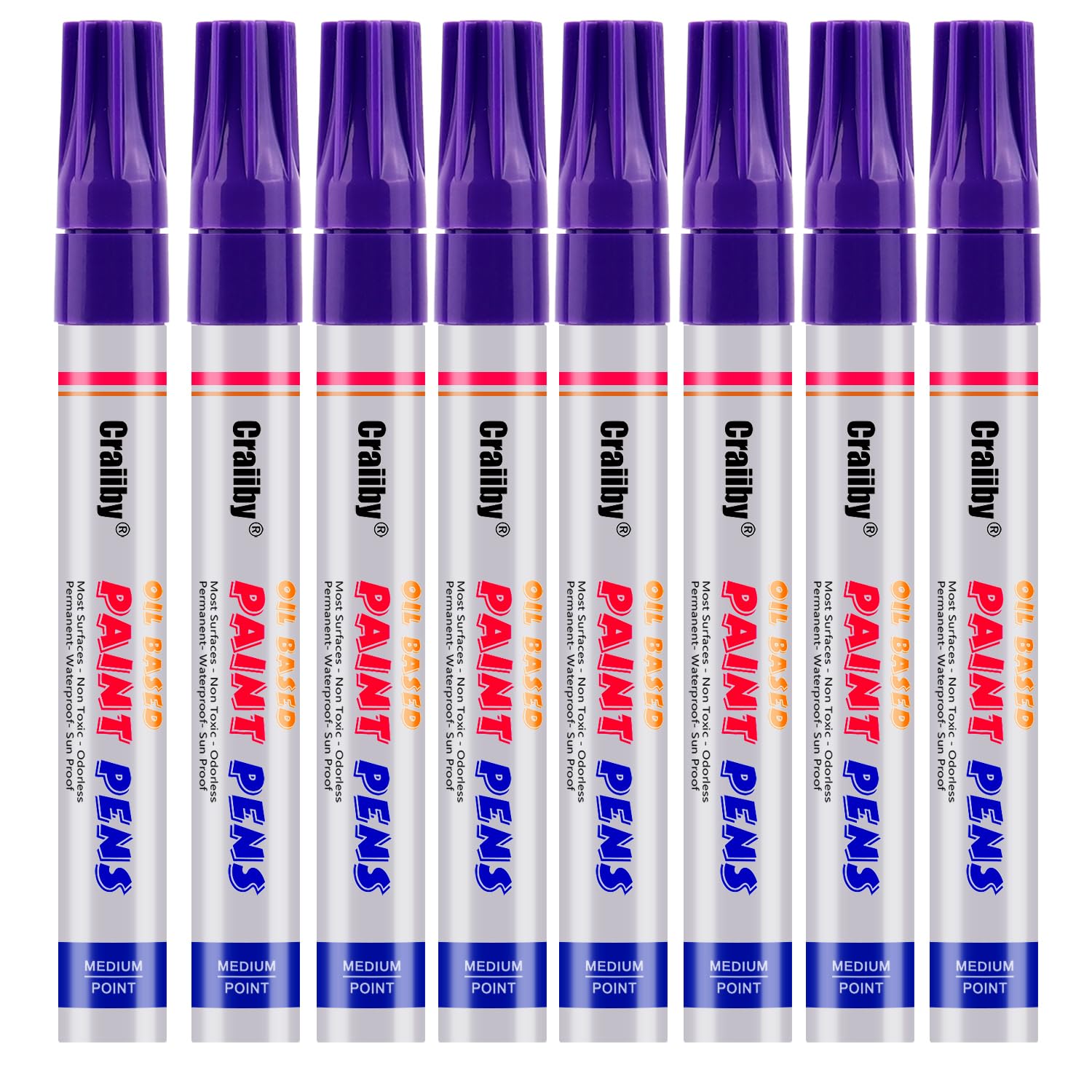 Amazon.com : Purple Paint Markers, 8 Pack Oil-Based Waterproof Quick ...