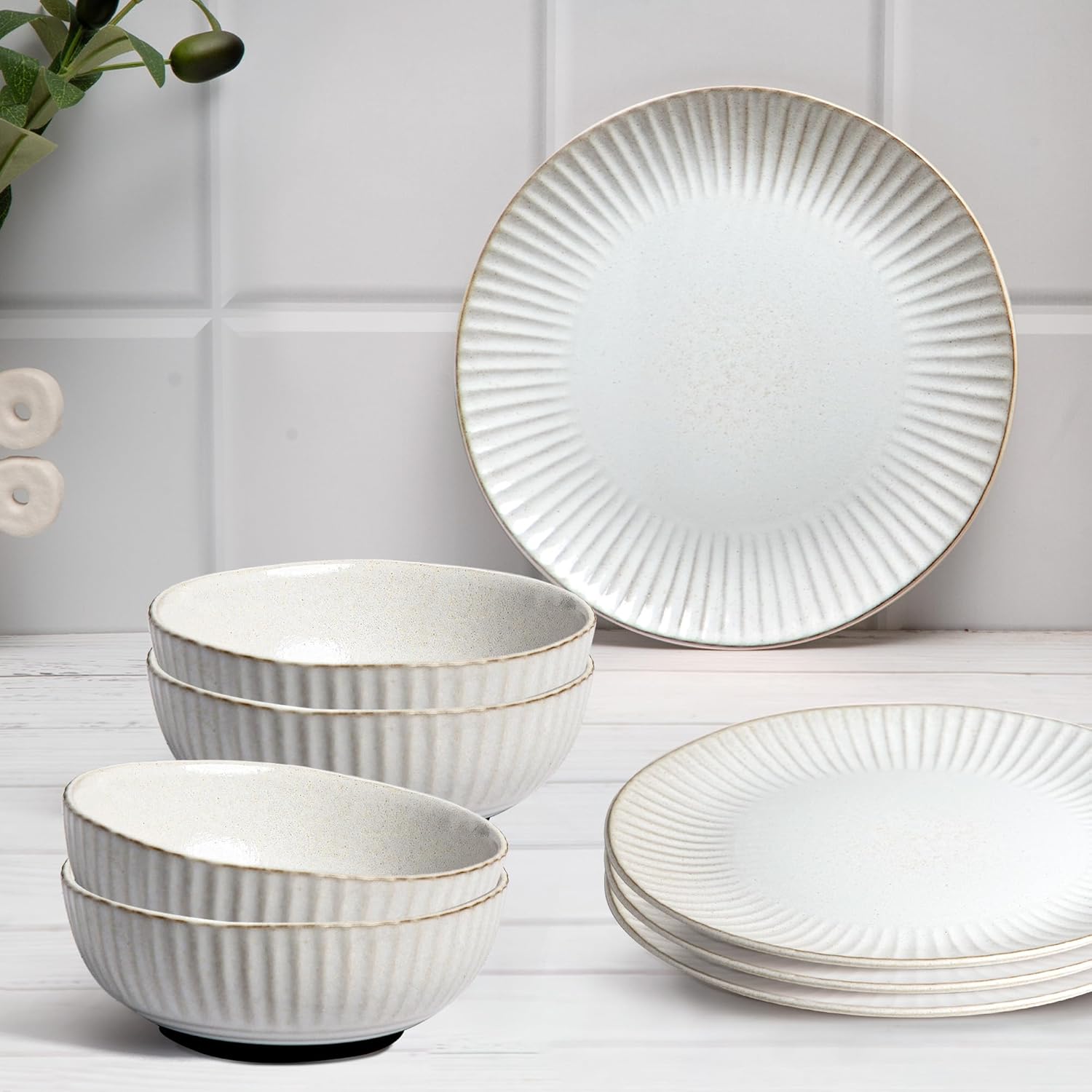Anko Sable Stoneware 8 pcs Dinner Set | Light-Weight Premium crockery ...