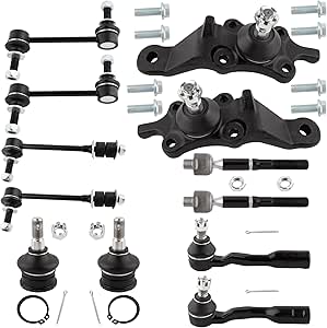 Amazon.com: BOXI (Set of 12) Front & Rear Sway Bar Links + Lower Ball Joints + Tie Rod Ends ...