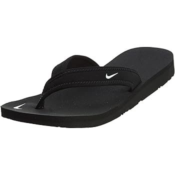 Amazon.com | Nike Women's Ultra Celso Thong Flip-Flop, Black/White, 5.0 ...