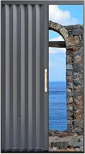 Concertina Accordion Door, Metal Pleated Folding Sliding with Lock ...
