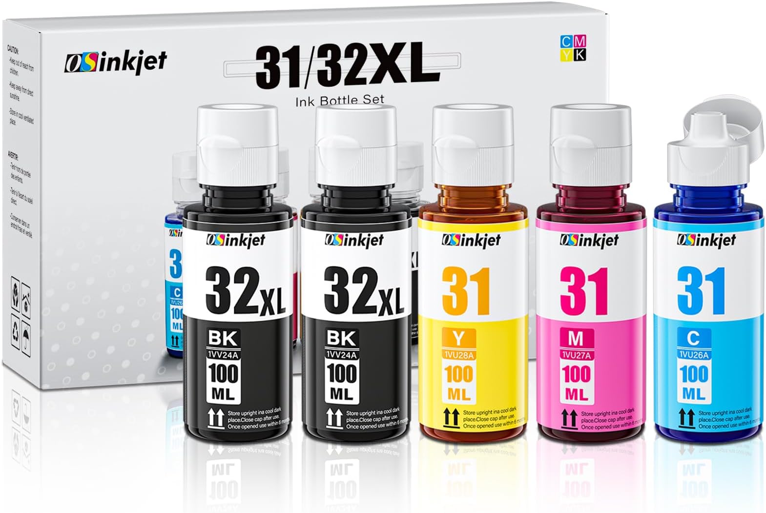Amazon.com: Osinkjet 31 Ink Bottle Set, 32XL Black Ink Bottle ...