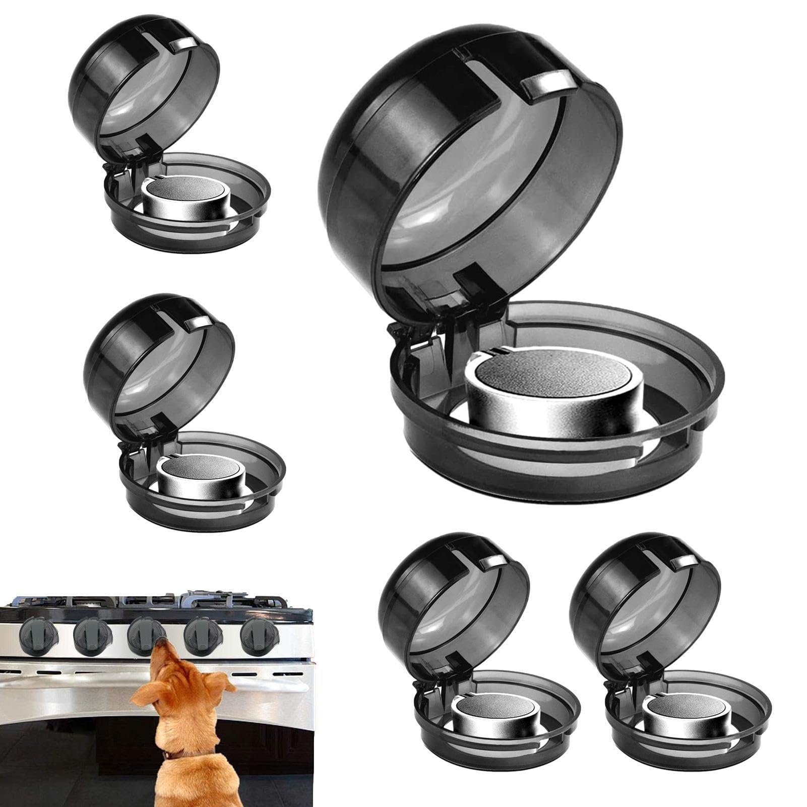Child Proof Oven Knob Covers - 5 Pack Stove Knob Covers, Clear View ...