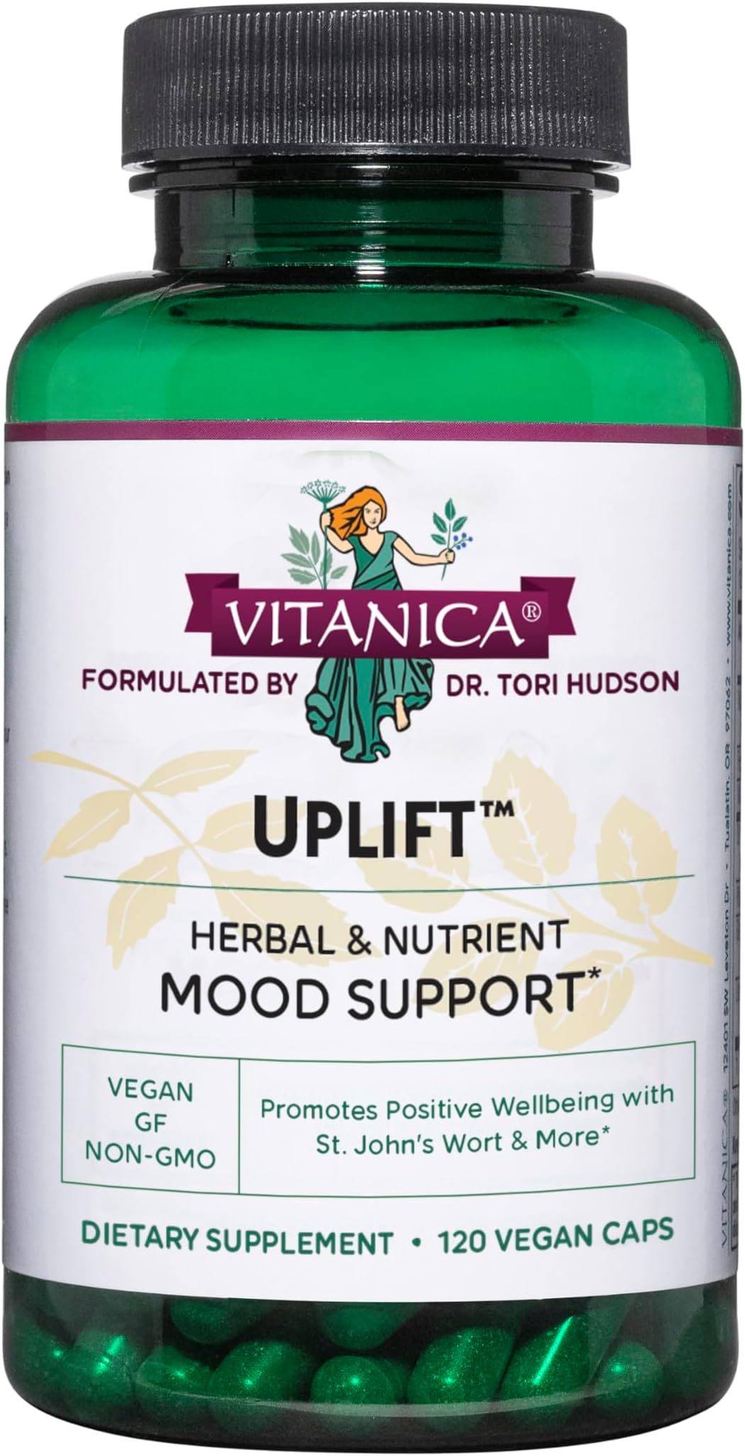 Amazon.com: Vitanica Uplift, Mood and Emotional Support, Vegan, 120 ...
