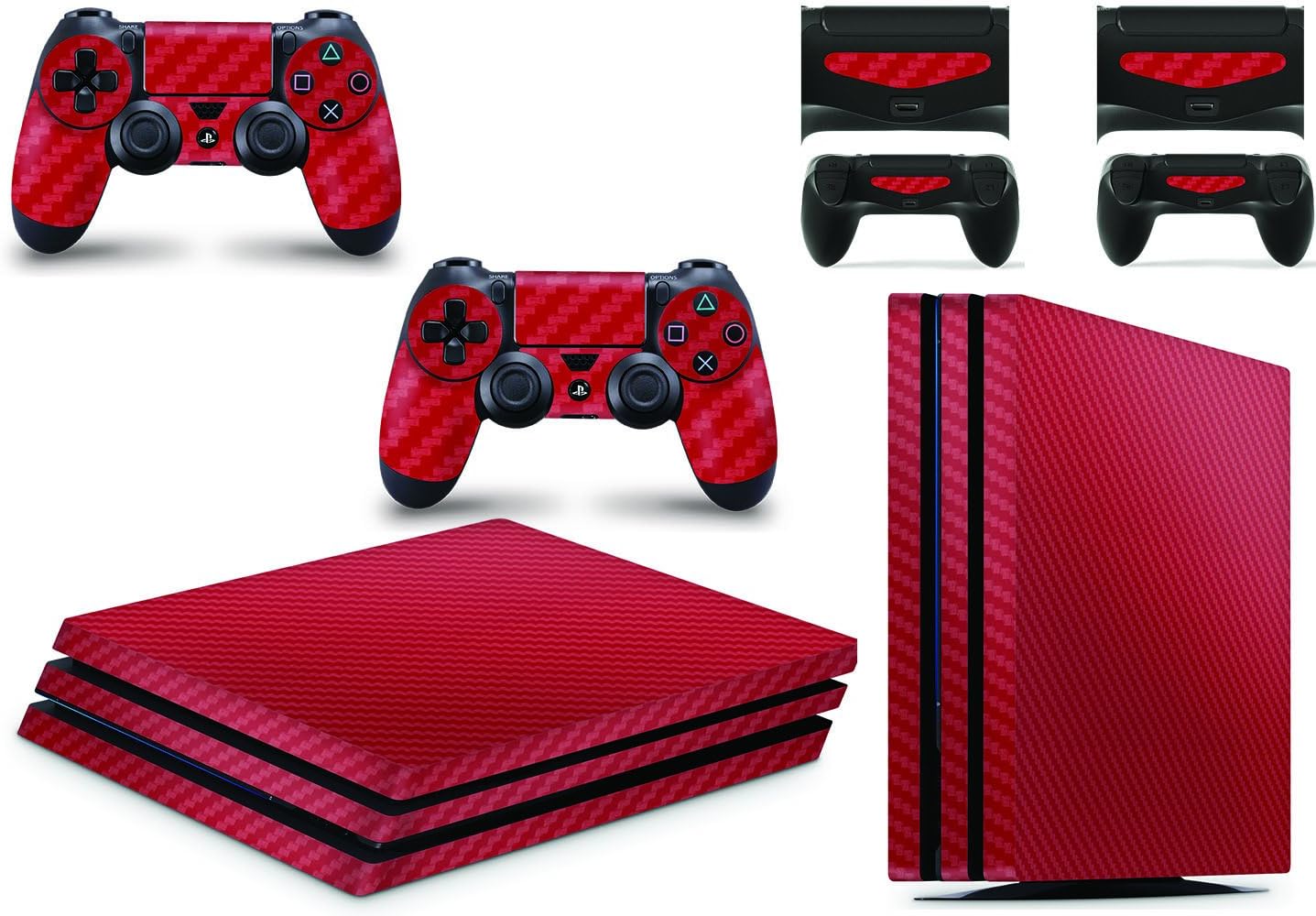 Amazon.com: PS4 PRO Console Skin Vinyl Cover Decal Sticker Carbon Red ...