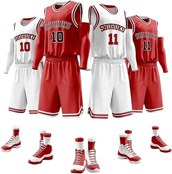 Amazon.co.jp: Slam Dunk Uniform, Top and Bottom Set, T-Shirt, Short ...