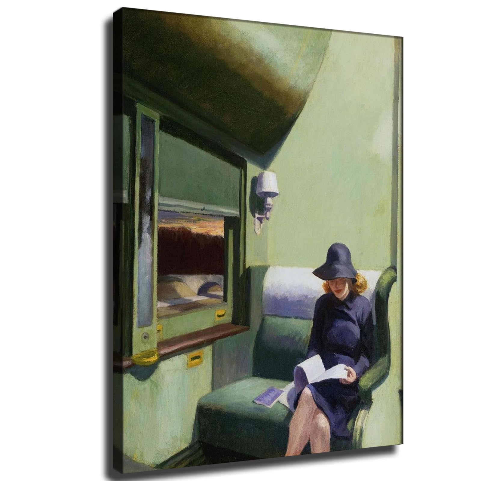 Amazon.com: Automat Canvas Print by Edward Hopper - New Realism Poster ...