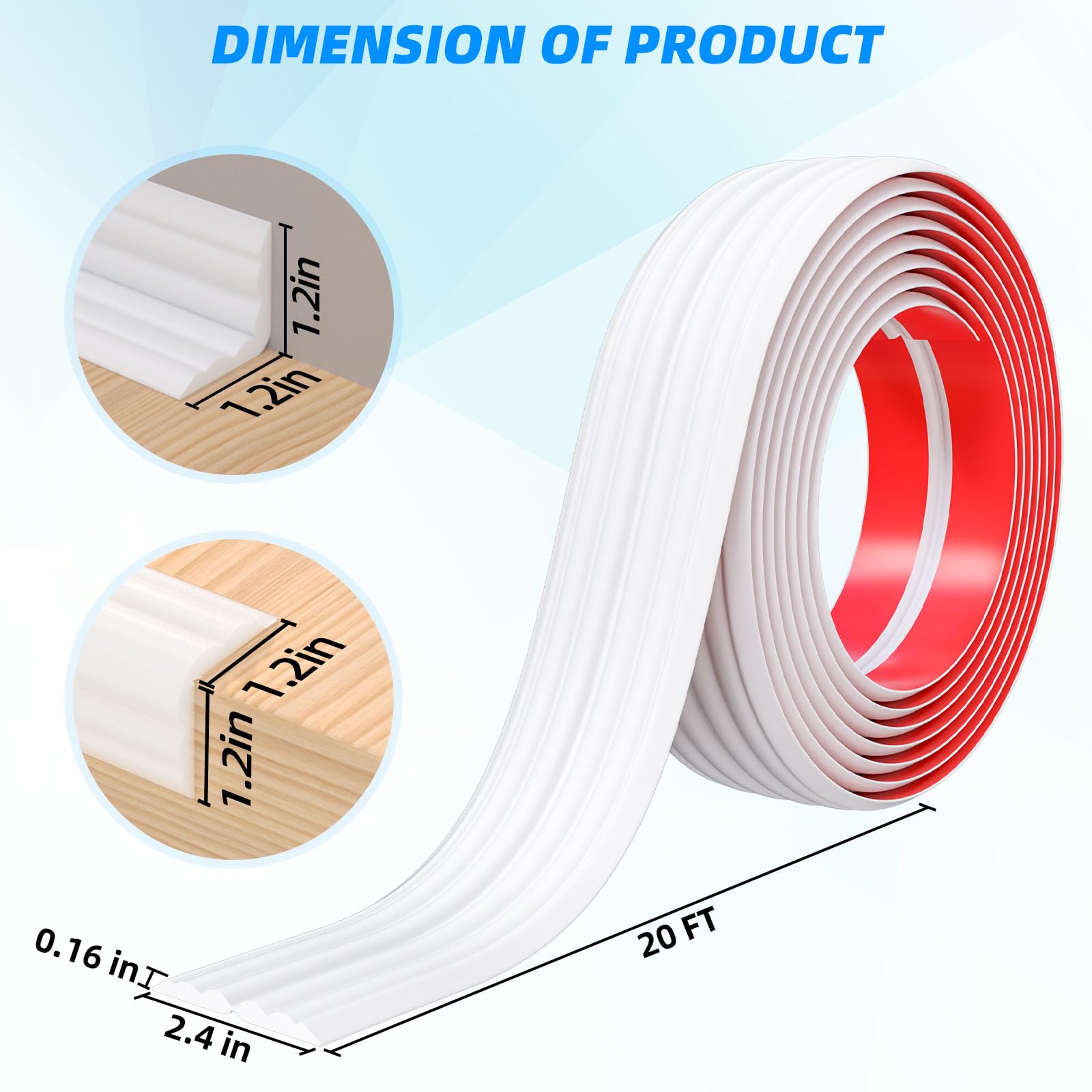 Snapklik.com : 20FT Flexible Wall Corner Protector Moulding Trim, Peel ...