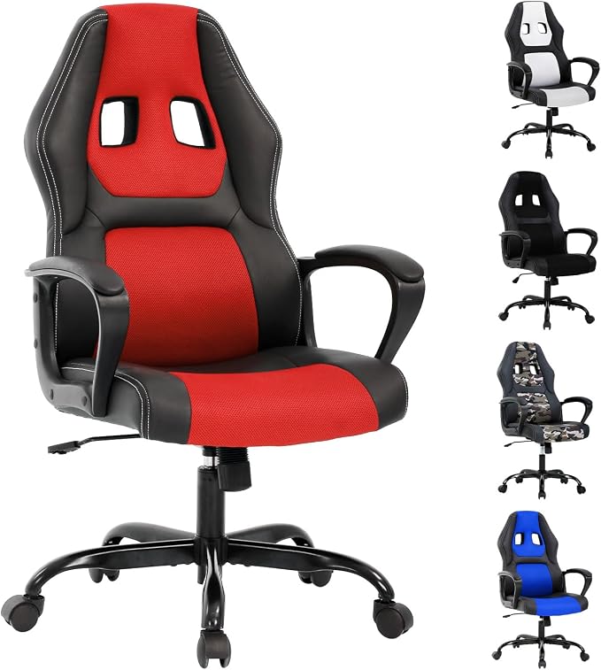 Amazon.com: Red Gaming Chair for Kids, Ergonomic Office Chair Computer ...